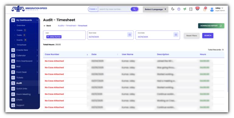 Audit Timesheet - Help Site