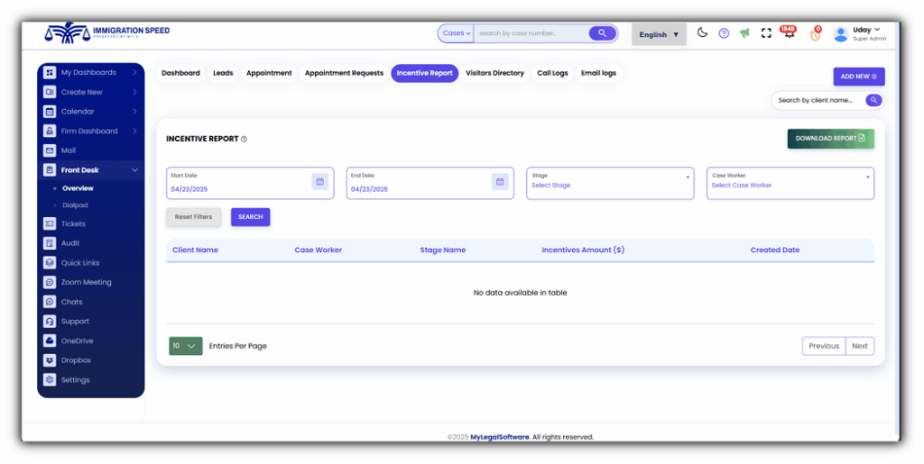 Incentive Reports - Help Site